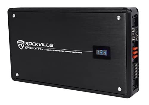 Rockville Krypton F5 3200w Peak / 800w RMS 5 Channel Car Amplifier w Volt Meter , Black