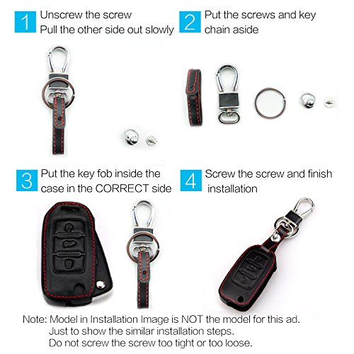 MECHCOS Compatible with fit for Cadillac SRX CTS XTS ATS Chevy C7 Corvette 5-Buttons Leather Keyless Entry Remote Control Smart Key Fob Cover Pouch Bag Jacket Case Protector Shell