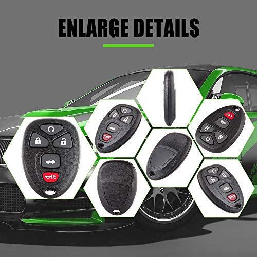 SCITOO Replacement for 2X5 Button Key Fob Keyless Entry Remote Fob Case for 04-16 for Buick LaCrosse for Chevy for Malibu for Pontiac G6 Series KOBfor GT04A