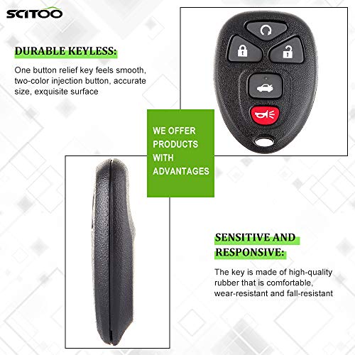 SCITOO Replacement for 2X5 Button Key Fob Keyless Entry Remote Fob Case for 04-16 for Buick LaCrosse for Chevy for Malibu for Pontiac G6 Series KOBfor GT04A