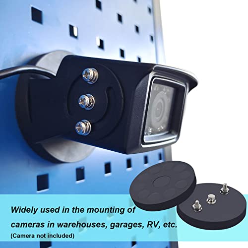 SKNOOY Magnetic Backup Camera Mount Base No Drilling, 2 Pack Anti-Scratch Neodymium Magnet, 90 LB Non-Damage Strong Magnetic Holder DVR Monitor System Mounting Base for RVs,Trailers,Trucks,Harvester