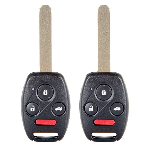 SCITOO 2pcs Uncut Car Key Fob Keyless Entry Remote Replacement for 2006-2013 for Civic FCC 35111-SVA-305 35111-SVA-306 35118-TR0-A00 4 Buttons
