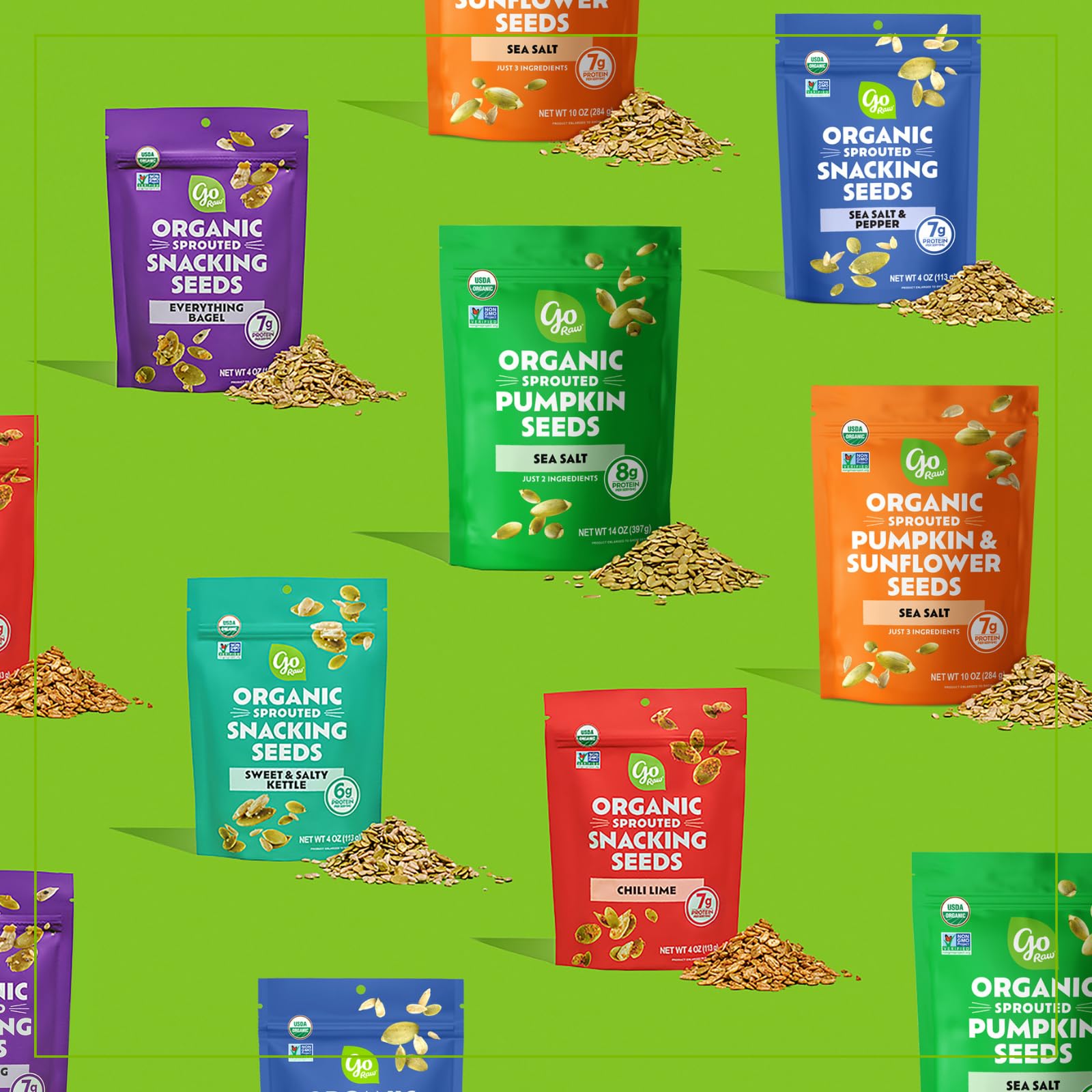 Go Raw Organic Sprouted Pumpkin & Sunflower Seeds, 10 oz, Sea Salted, Keto, Kosher, Superfood