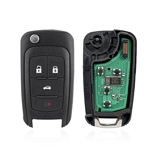 Car Remote Flip Key Fob Replacement Fits for 2010-2017 Chevy Equinox, Sonic Malibu Camaro Cruze 2010-2016 Buick Lacrosse Regal Verano (OHT01060512)