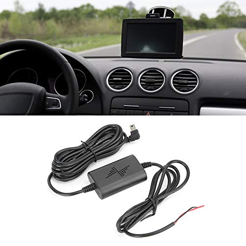 12V/24V to 5V 2.5A Mini USB Dash Cam Hardwire Kit Left Angle Mini USB Step Down Line for Parking Monitoring