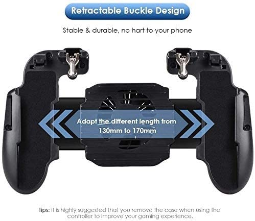 Game Controller Multifunction Mobile Phone Controller with Cooling Fan Gaming Triggers Gamepad Phone Holder Gaming Grip