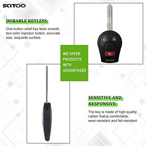 SCITOO Keyless Entry Option Replacement for 3 Buttons 2003-2016 for Infiniti FX35 FX45 QX4 for Nissan Armada Cube Frontier NV1500 Quest 1PC FCC CWTWB1U816A