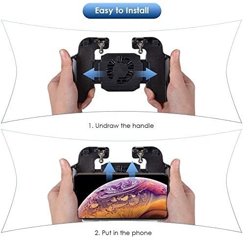 Game Controller Multifunction Mobile Phone Controller with Cooling Fan Gaming Triggers Gamepad Phone Holder Gaming Grip