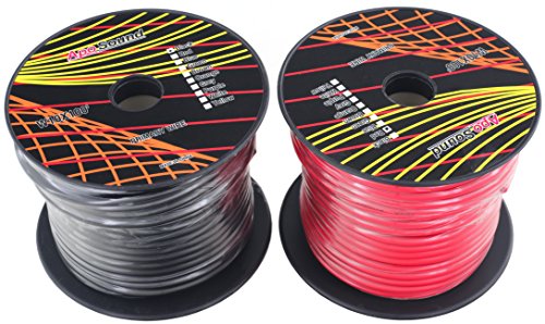 GS Power 10 Gauge Stranded Flexible Copper Clad Aluminum CCA Primary Automotive Wire for Car Audio Video Amplifier 12 Volt Trailer Harness Hookup Drone Model Train Wiring. 100ft Red & 100 ft Black