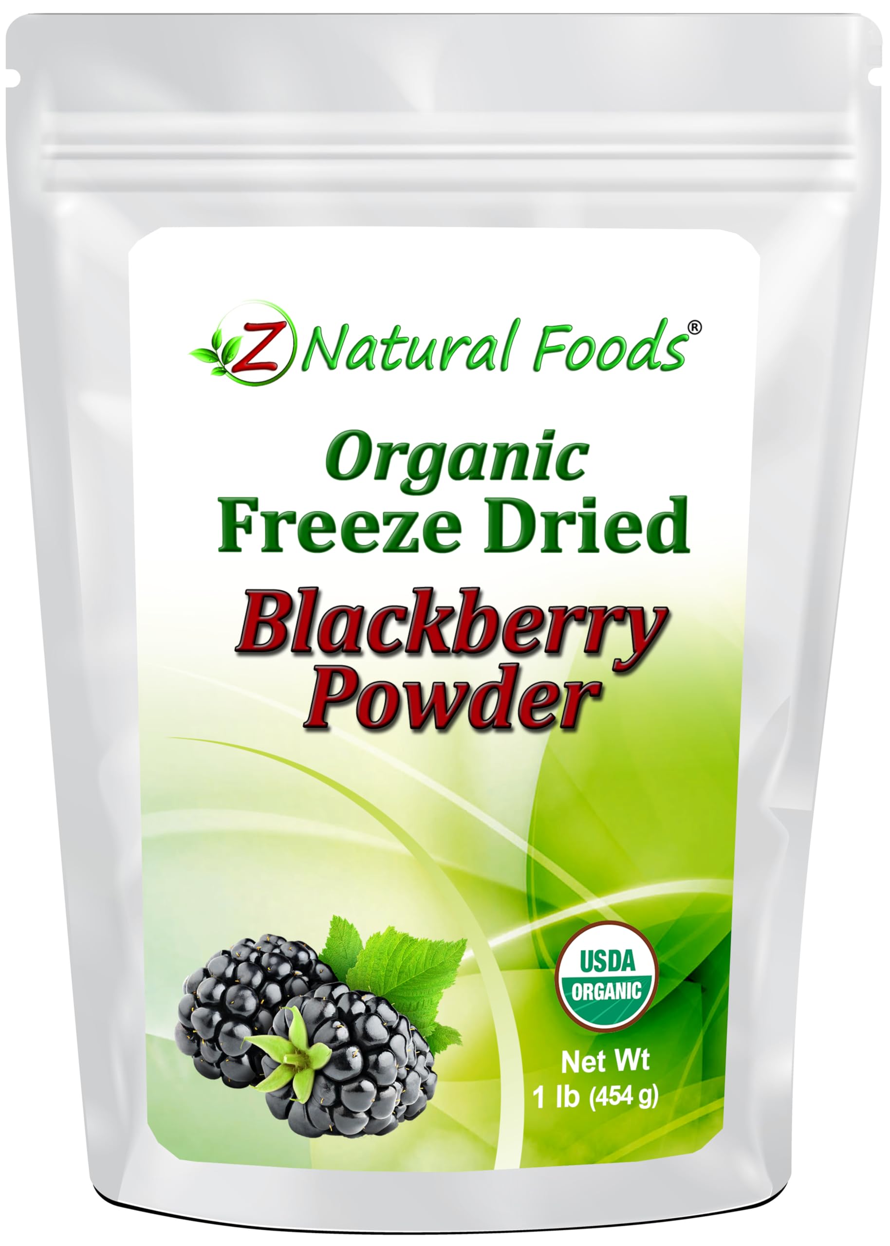 Z Natural Foods Organic Blackberry Powder, Freeze Dried, Antioxidant-Rich Superfood for Heart Health, Mix It Into Smoothie, Juice, Yogurt, and Recipes, Raw, Vegan, Non-GMO, Gluten-Free, 1 lb