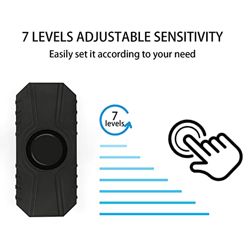 Wireless Bike Alarm with Remote,Bicycle Motorcycle Alarm,Vehicle Security Alarm System Security Vibration Motorcycle Bicycle/Door Burglar Alarm,110-115dB Loud(size:with 1pc Remote Controller)