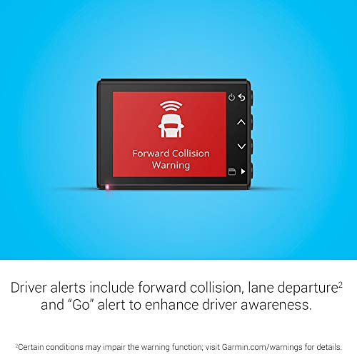 Garmin Dash Cam 66W, Extra-Wide 180-Degree Field of View In 1440P HD, 2" LCD Screen and Voice Control, Very Compact with Automatic Incident Detection and Recording , Black