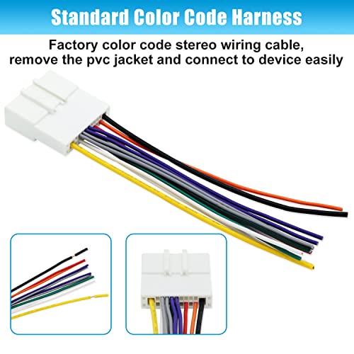 Fiegromech Car Radio Stereo Wiring Harness Adapter Replacement for Nissan Subaru Infiniti Aftermarket Car CD DVD Head Unit Wire Cable