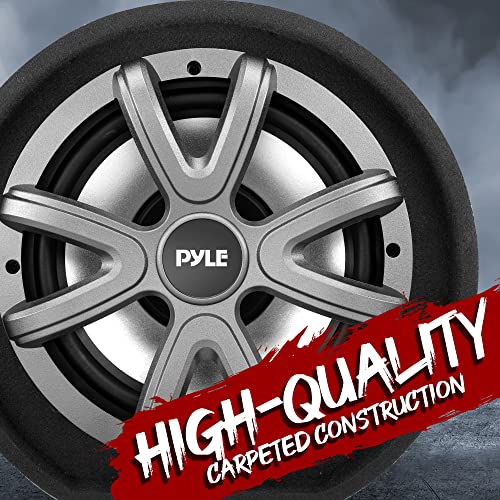 10-Inch Carpeted Subwoofer Tube Speaker - 500 Watt High Powered Car Audio Sub Bass Enclosure System with 2β Aluminum Voice Coil, 4 Ohm, Rear Vented Design - PLTB101