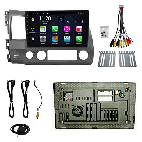 Binize Android 10 Car Stereo Compatible with CarPlay&Android Auto,10 Inch Touch Screen Car Radio Support Bluetooth,GPS Navigation,FM&AM,RDS,DSP,SWC for Honda Civic 2006-2011+Backup Camera
