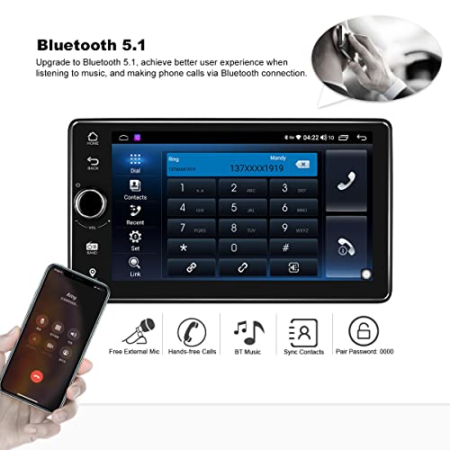 Joying Android 10.0 Head Unit Octa Core 4GB+64GB 7 Inch Single Din Auto Car Stereo Universal Radio with Physical Button Support 4G SIM/FM Radio/Bluetooth 5.1/Back-Up Camera/Fast Boot/DVR/OBD2/SWC