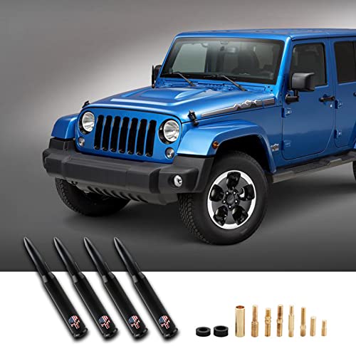 TimNas 1 PC Car Truck Bullet Antenna, Skull American Flag Pattern Antenna for GM Chevy Silverado 1500 2500 3500 HD Avalanche GMC Sierra 1500 2500 3500 Denali Heavy Duty Vehicle Accessories (Black)