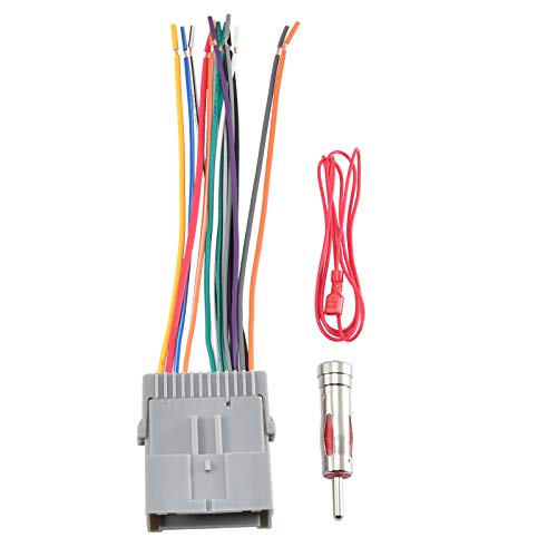 RED WOLF Car Radio Stereo Wiring Harness W/Antenna Adapter Connector Plug Replacement for GM Chevy GMC Suburban Buick Cadillac 2002-2008 Early Model
