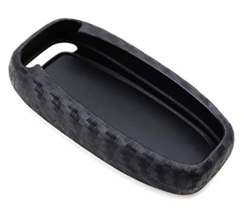 iJDMTOY Carbon Fiber Pattern Soft Silicone Key Fob Cover Case Compatible with Audi A3 A4 A5 A6 A7 A8 Q3 Q5 Q7 TT Gen1 Smart Key