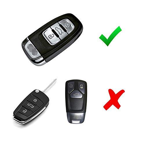 iJDMTOY Carbon Fiber Pattern Soft Silicone Key Fob Cover Case Compatible with Audi A3 A4 A5 A6 A7 A8 Q3 Q5 Q7 TT Gen1 Smart Key