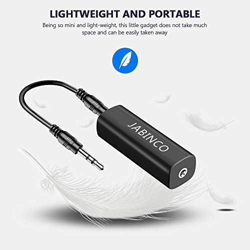 JABINCO Ground Loop Noise Isolator,for Car Audio/Home Stereo System with 3.5mm Audio Cable (Black)
