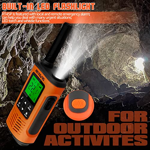 Retevis RT45P Waterproof Walkie Talkies IP67,Rechargeable Two Way Radio for Adults,22CH SOS NOAA,with 1000mAh Battery and USB-C Charger,Long Range 2 Way Radios for Skiing Fishing Boating (2 Pack)