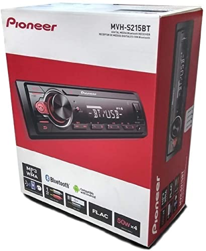 Pioneer Stereo Single DIN Bluetooth In-Dash USB MP3 Auxiliary AM/FM/Digital Media Pandora and Spotify Car Stereo Receiver with Pair of 6.5" and Pair of 6x9" Alphasonik Speakers