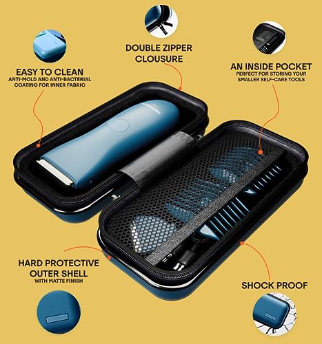 Meridian Hard Case Groin Trimmer Case for Men and Women Ocean Blue Hard Travel Storage Case Trimmers and Accessories - Case Only