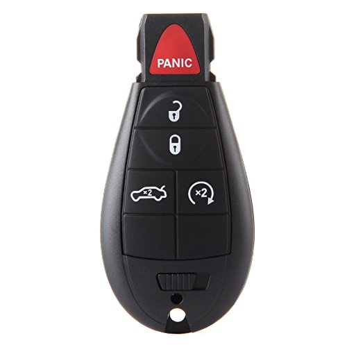 ROADFAR Pack of 1 Uncut Car Key Fob Keyless Entry Remote 5 Buttons fit for Jeep Grand Cherokee for Dodge Challenger Charger Durango 2008-2015 56046639AC