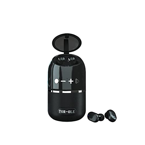 TOR-OLE Portable Bluetooth Speaker with Wireless Headphone, Waterproof Wireless Speaker Outdoor Speakers Support Karaoke TF Card Auxiliary Input U Disk to Play MP3 Music, Bluetooth 5.0 for Home,Party