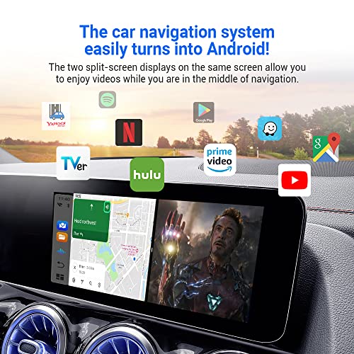 OTTOCAST PICASOU 2 CarPlay AI Box Stream Video, 2023 Newest Carplay & Android Auto Wireless Adapter - 4+64GB Android 10; Google Play YouTube, Netflix, Waze; HD HDMI Output, Support 4G Network, TF Card