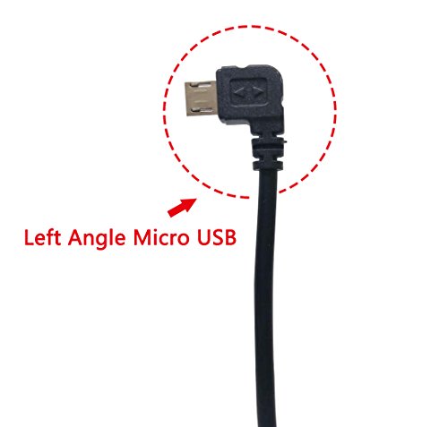 Dash Camera Vehicle Hard Wire Kit with Left Angle Micro USB Devices for Car DVR Camera Recorder (Left Angle Micro USB)
