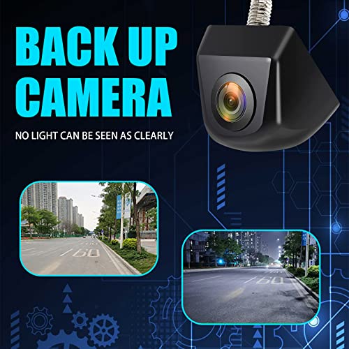 Dewkou Pack-1 Car Backup Camera, 170° Adjustable Wide Angle Camera, 720P Night Vision Navigation Video Camera, HD Waterproof Fisheye Glass Lenses, for Cars Trucks SUVs RVs Vans Parking Camera (Black)
