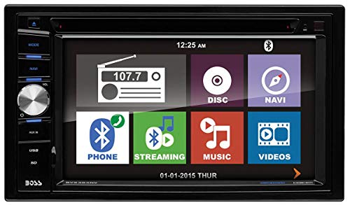 BOSS Audio Systems BV9384NV GPS Navigation - Double Din, Bluetooth Audio and Calling, 6.2 Inch LCD Touchscreen, Built-in Microphone, MP3, CD, DVD, USB, SD, AM/FM Radio Receiver