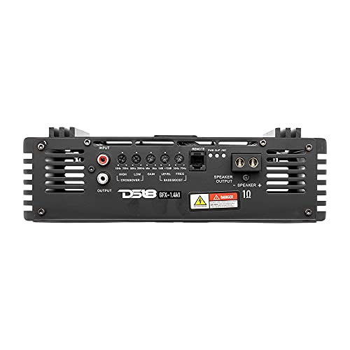 DS18 GFX-1.4K1 Car Audio Amplifier 1-Channel Class D Full-Range Monoblock 1400 Watts Rms 1-Ohm - Compact Design Easy Installation - Powerful Amp for Vehicle Sound Systems