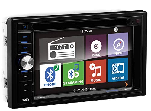 BOSS Audio Systems BV9384NV GPS Navigation - Double Din, Bluetooth Audio and Calling, 6.2 Inch LCD Touchscreen, Built-in Microphone, MP3, CD, DVD, USB, SD, AM/FM Radio Receiver