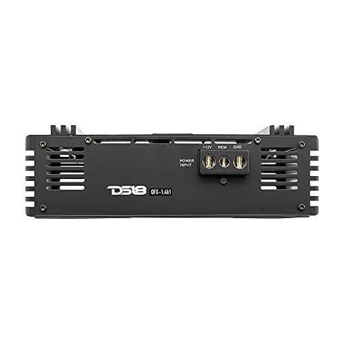 DS18 GFX-1.4K1 Car Audio Amplifier 1-Channel Class D Full-Range Monoblock 1400 Watts Rms 1-Ohm - Compact Design Easy Installation - Powerful Amp for Vehicle Sound Systems