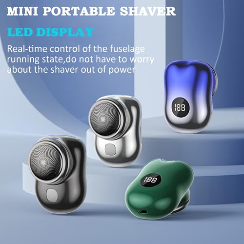 Mini Shave Portable Electric Shaver: Upgrade Electric Razor with LCD Screen Powerful Storm Shaver for Men Pocket Size USB Rechargeable Shaver Easy One-Button Use for Home Car Travel (Black)