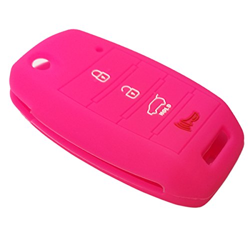 Coolbestda Silicone 4 Buttons Flip Key Fob Cover Keyless Case Jacket Remote Holder Protector for 2016 2017 2018 2019 Kia Optima Soul Sorento Sportage Forte Rio Sedona (Not Fit Smart Key Fob)