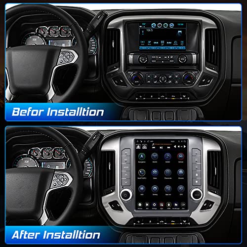LinksWell Gen IV 12.1 Inch Car Stereo for Chevrolet Silverado and Sierra 2014 to 2019 T Style Android Radio Replacement Head Unit Multimedia Player Touchscreen GPS Navigation Bluetooth