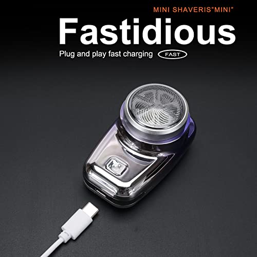 2023 Mini-Shave Portable Foil Shaver- Electric Razor for Men,Pocket Size Washable Razor USB Rechargeable Electric Shaver,Easy to Use Suitable for Boyfriend, Father, Father-in-Law, Travel Suit (Blue)