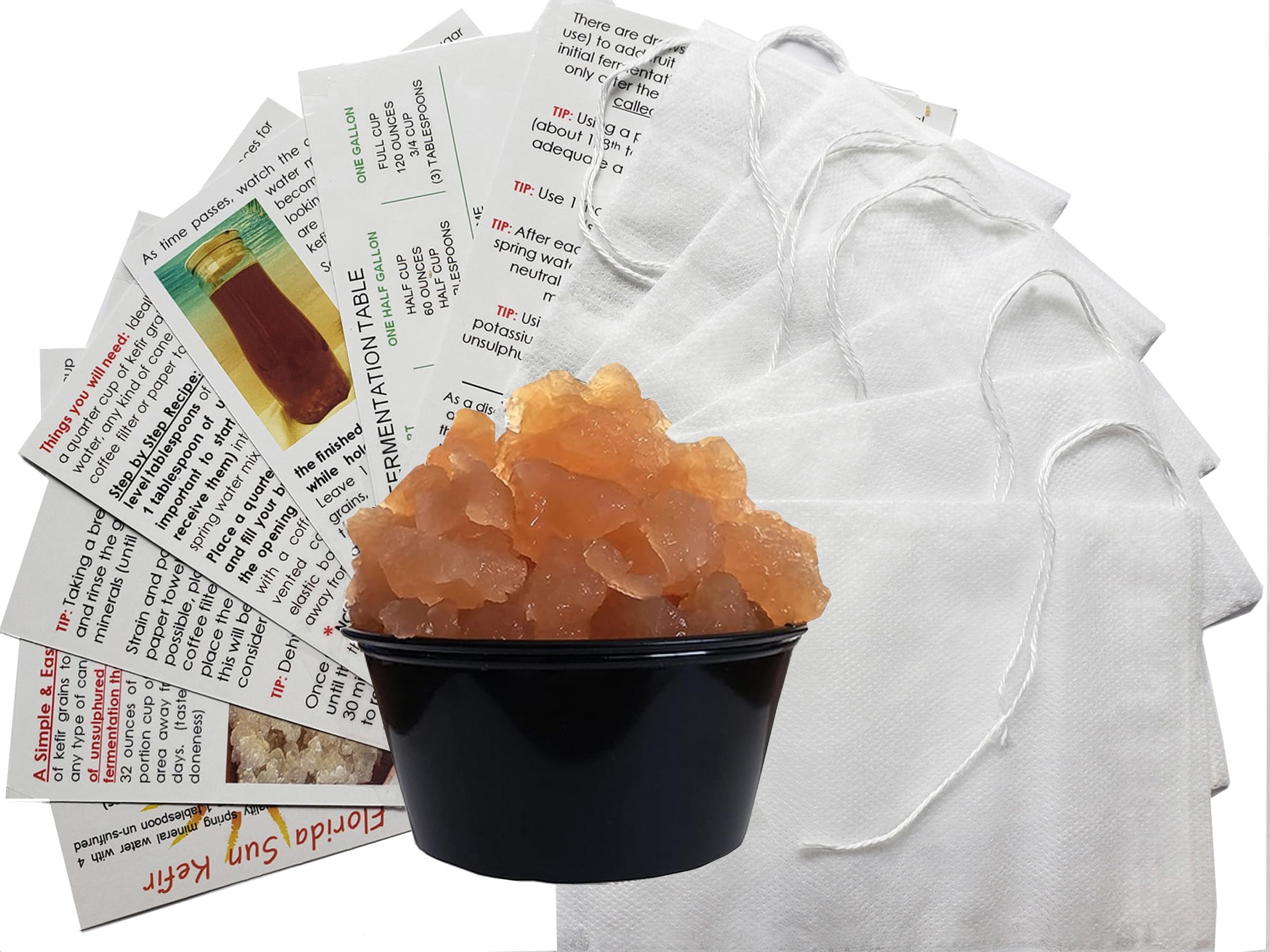 One LARGE PORTION Cup Live Florida Sun Kefir LARGE Water Kefir Grains (Tibicos) Natural Probiotics