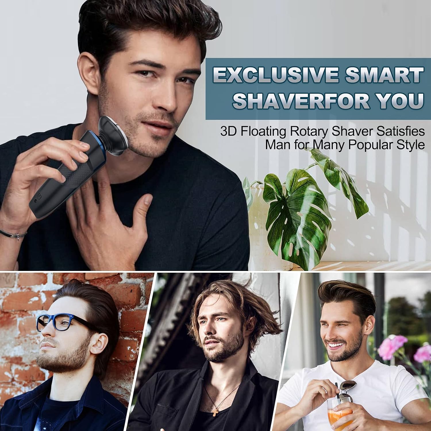 Moptrek Men,Electric Shavers for Men IPX7 Waterproof Mens Shaver Recha Garden Sculpture Outdoor Decoration