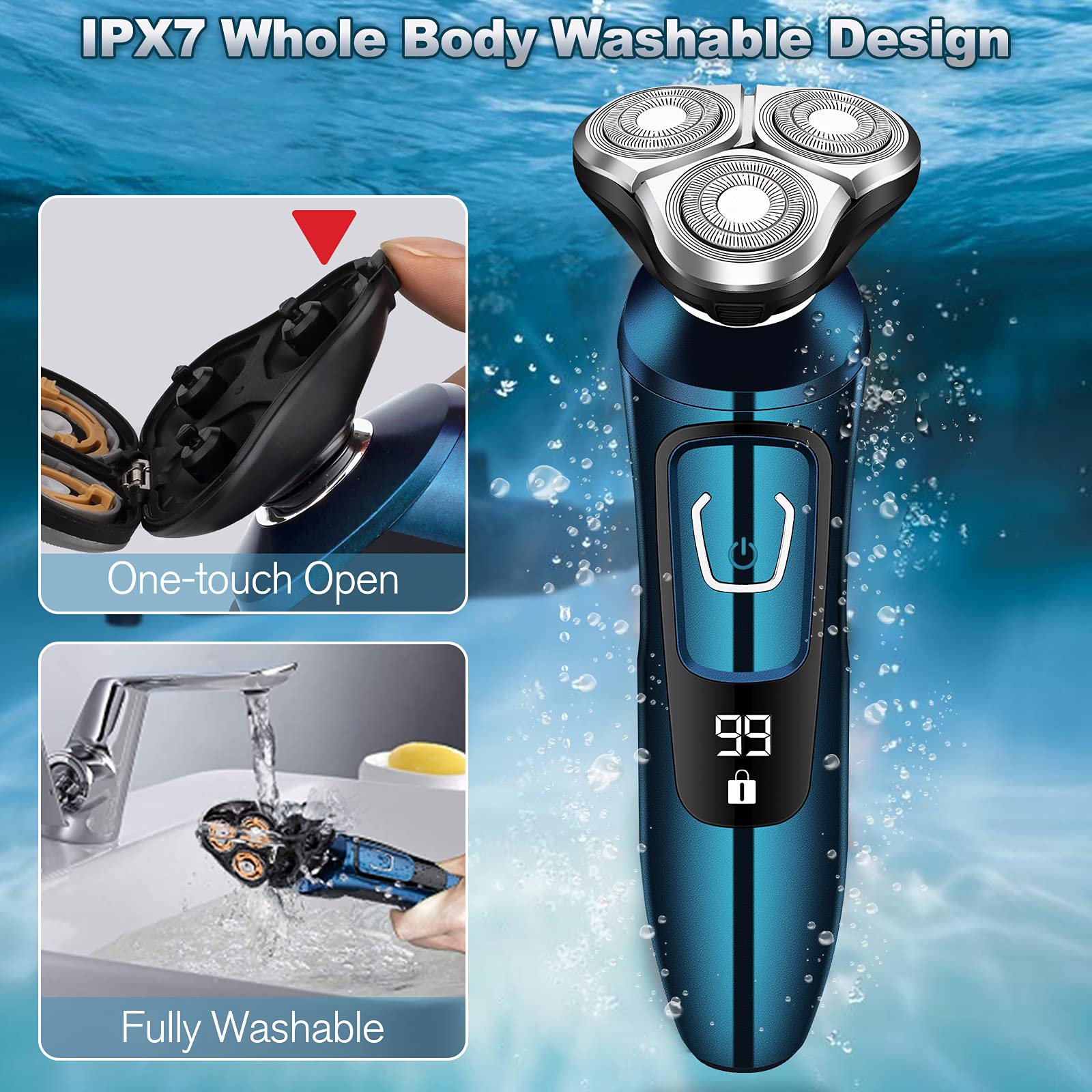 Moptrek Men,Electric Shavers for Men IPX7 Waterproof Mens Shaver Recha Garden Sculpture Outdoor Decoration