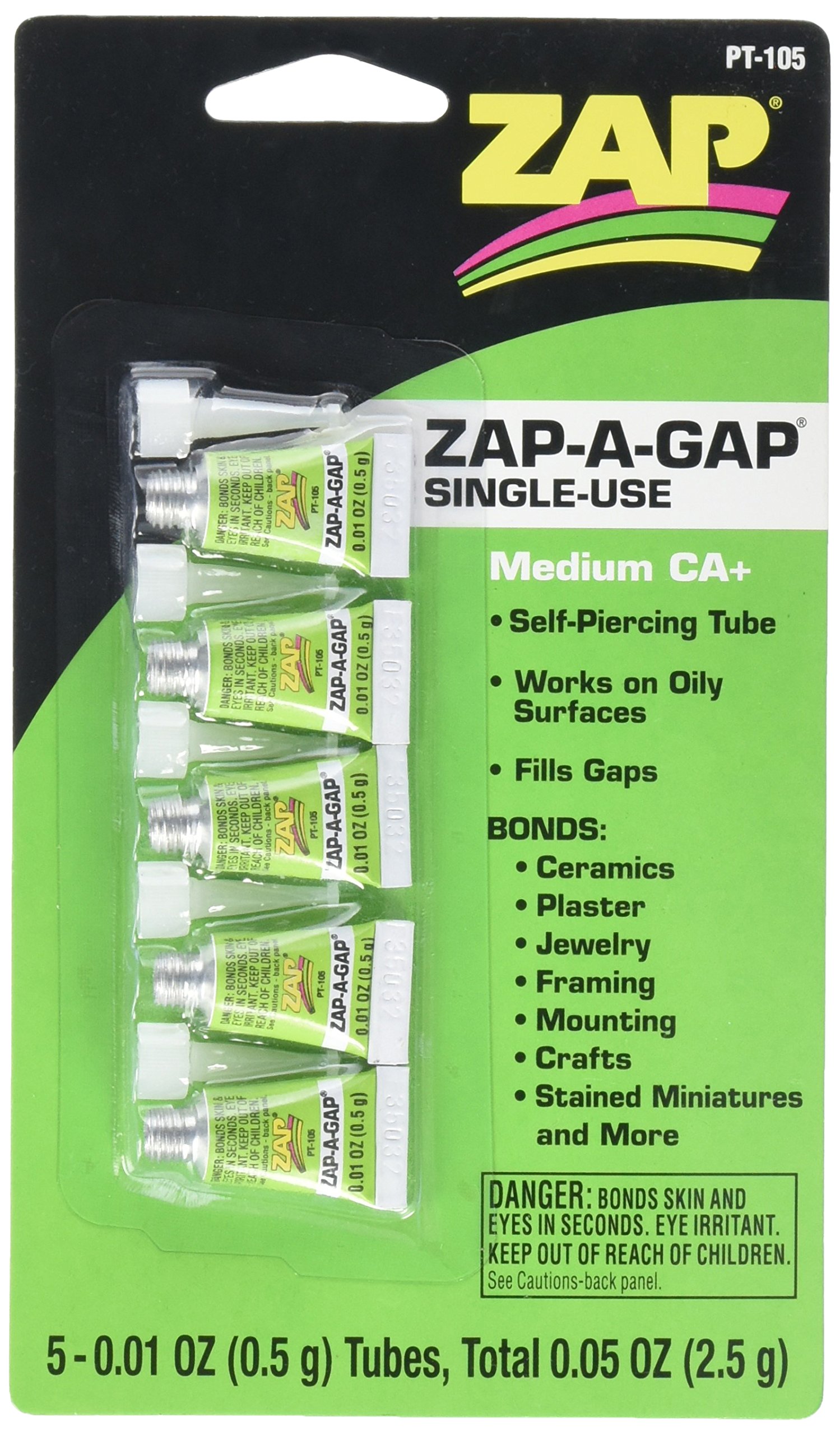Pacer Technology (Zap) Single Use Mini Tube Adhesives (5 Piece)