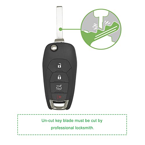 Extra-Partss Keyless Remote Car Key Fob Replacement for 2016 2017 2018 2019 Cruze (XL8 Systems Only) 4 Button LXP-T004 433Mhz (1)