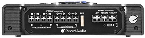 Planet Audio AC800.4 4 Channel Car Amplifier - 800 Watts, Full Range, Class A/B, 2-4 Ohm Stable, Mosfet Power Supply, Bridgeable
