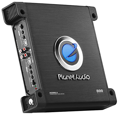 Planet Audio AC800.4 4 Channel Car Amplifier - 800 Watts, Full Range, Class A/B, 2-4 Ohm Stable, Mosfet Power Supply, Bridgeable
