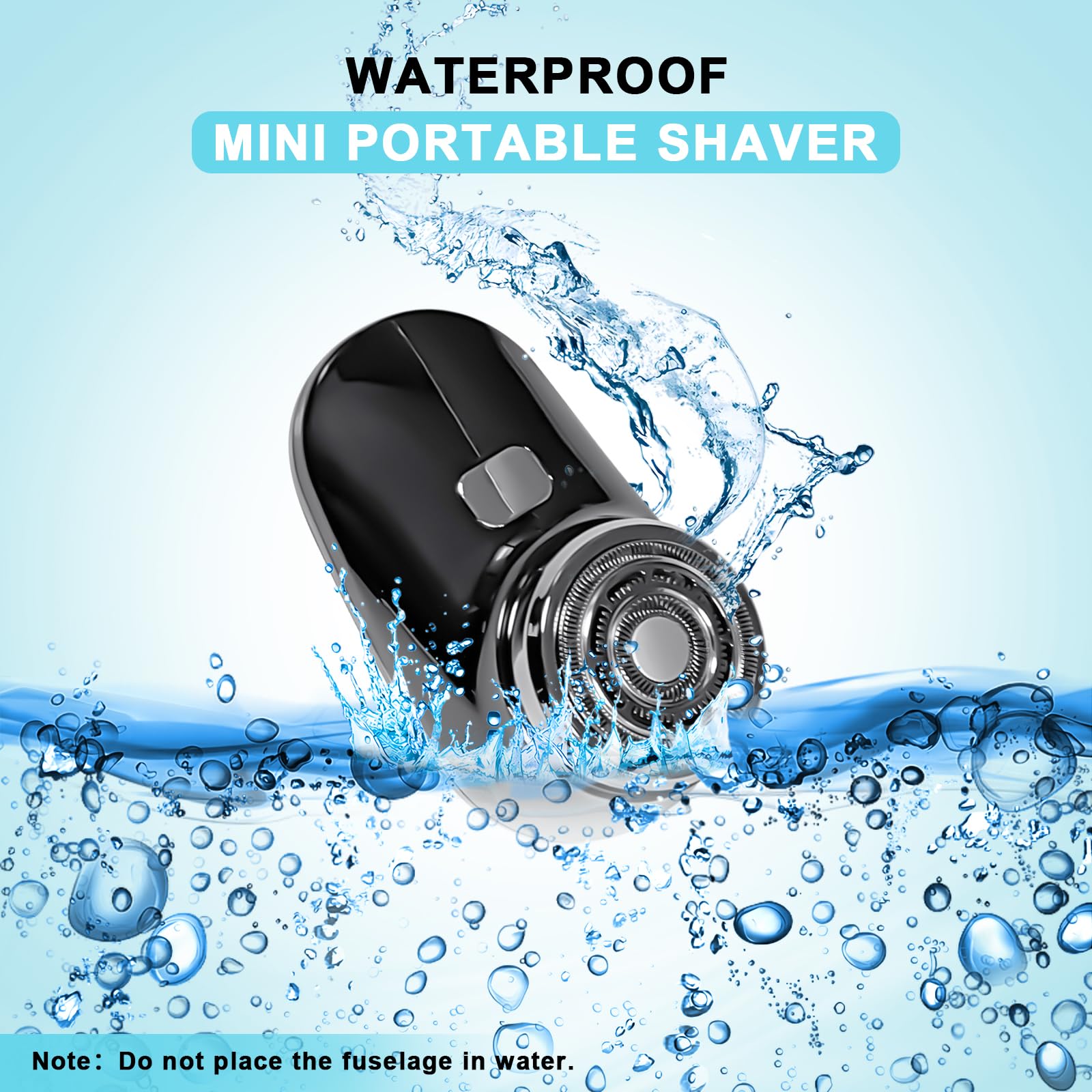Ssoiew Mini Shaver, Portable Electric Razor for Men, Waterproof & Pocket Size, Wet & Dry, USB Rechargeable, Compact & Portable Travel, Powerful Shaver for Men (Silver)
