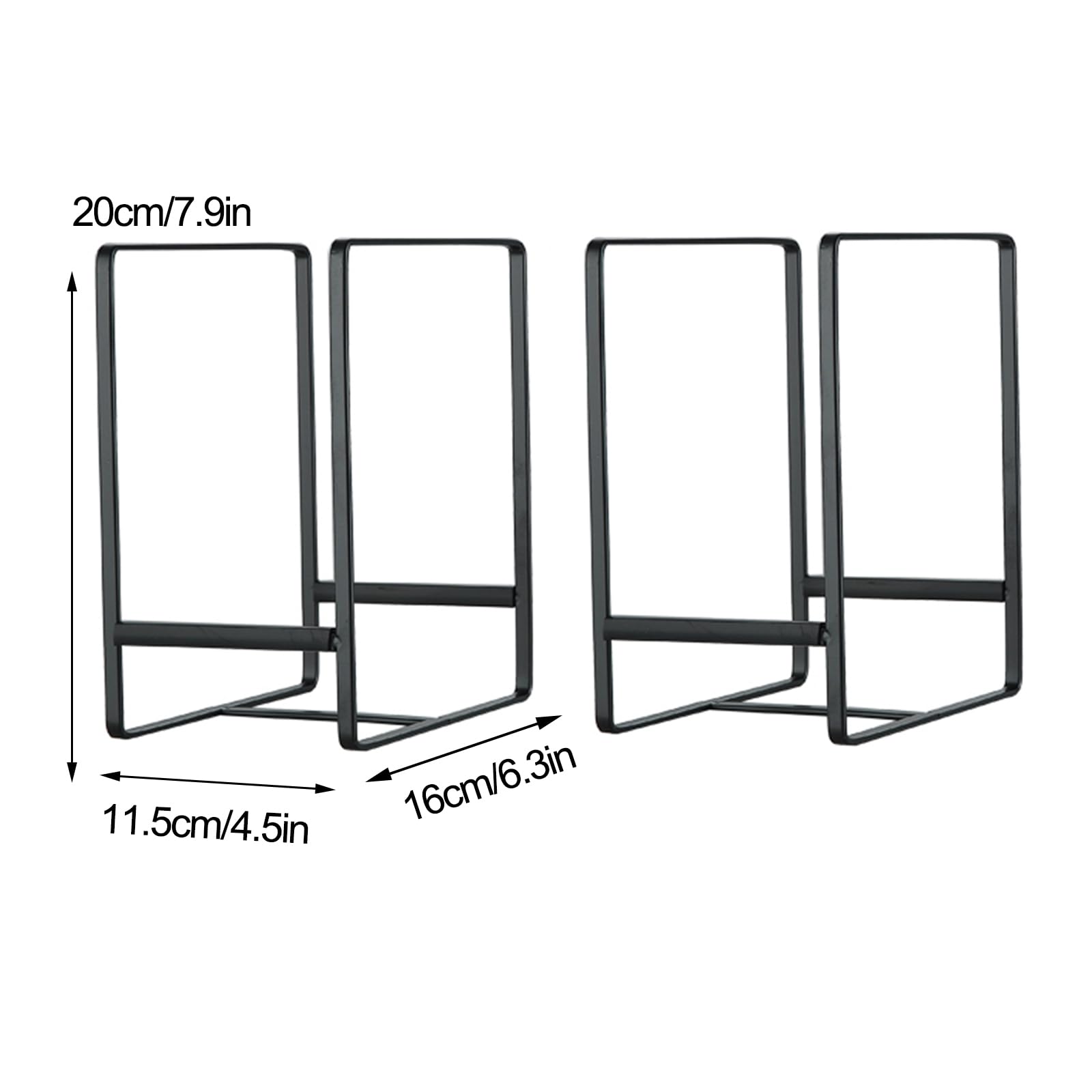 Hikinlichi 2 Pack Large Plate Holders Organizers Upright Cabinet Dish Drying Racks Metal Plate Dish Organizers Racks Stands for Countertop and Cupboard 7.87in. x 6.29in. x 4.52in. Black